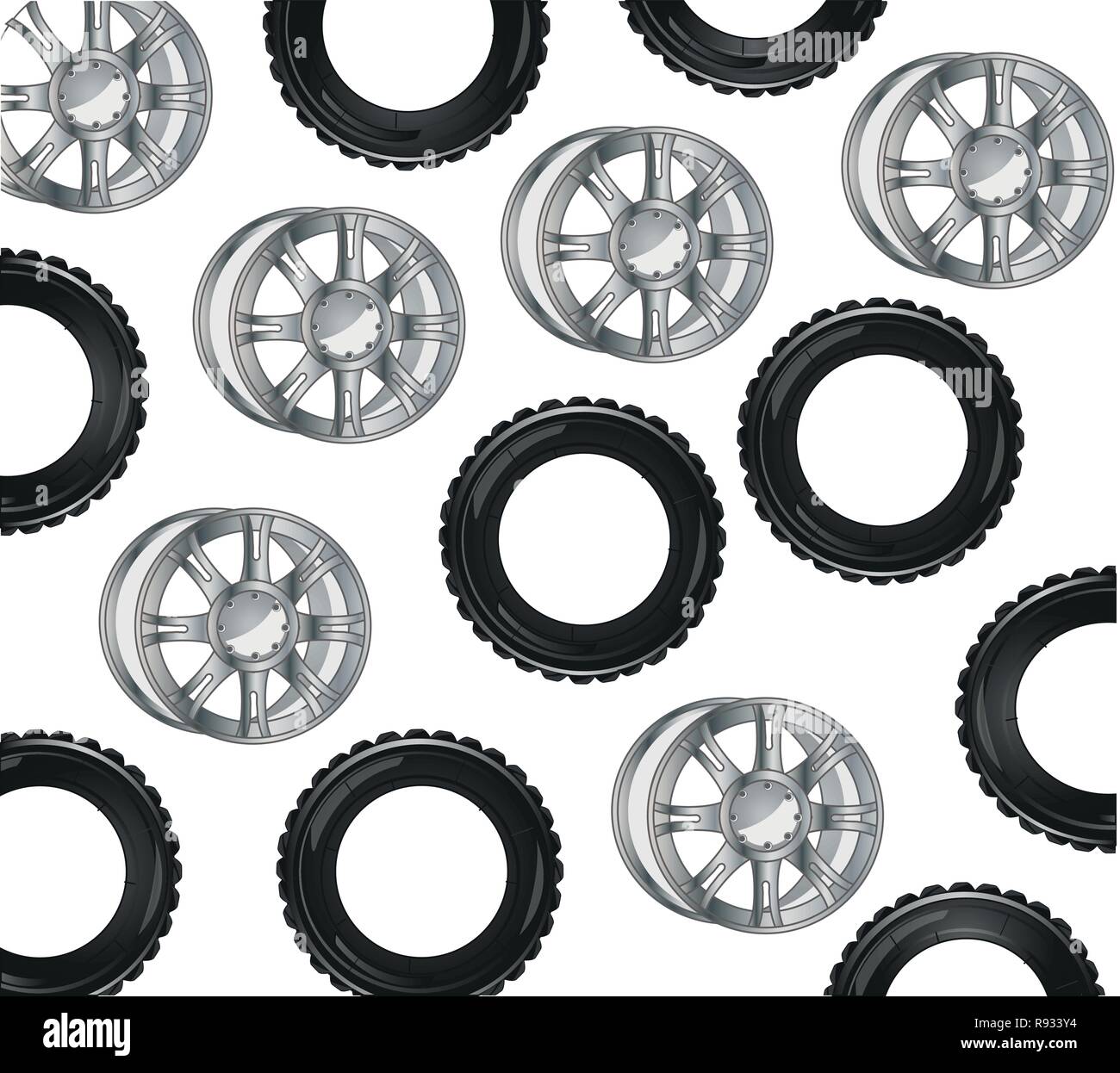 Rubber and disk from passenger car.Vector illustration Stock Vector ...