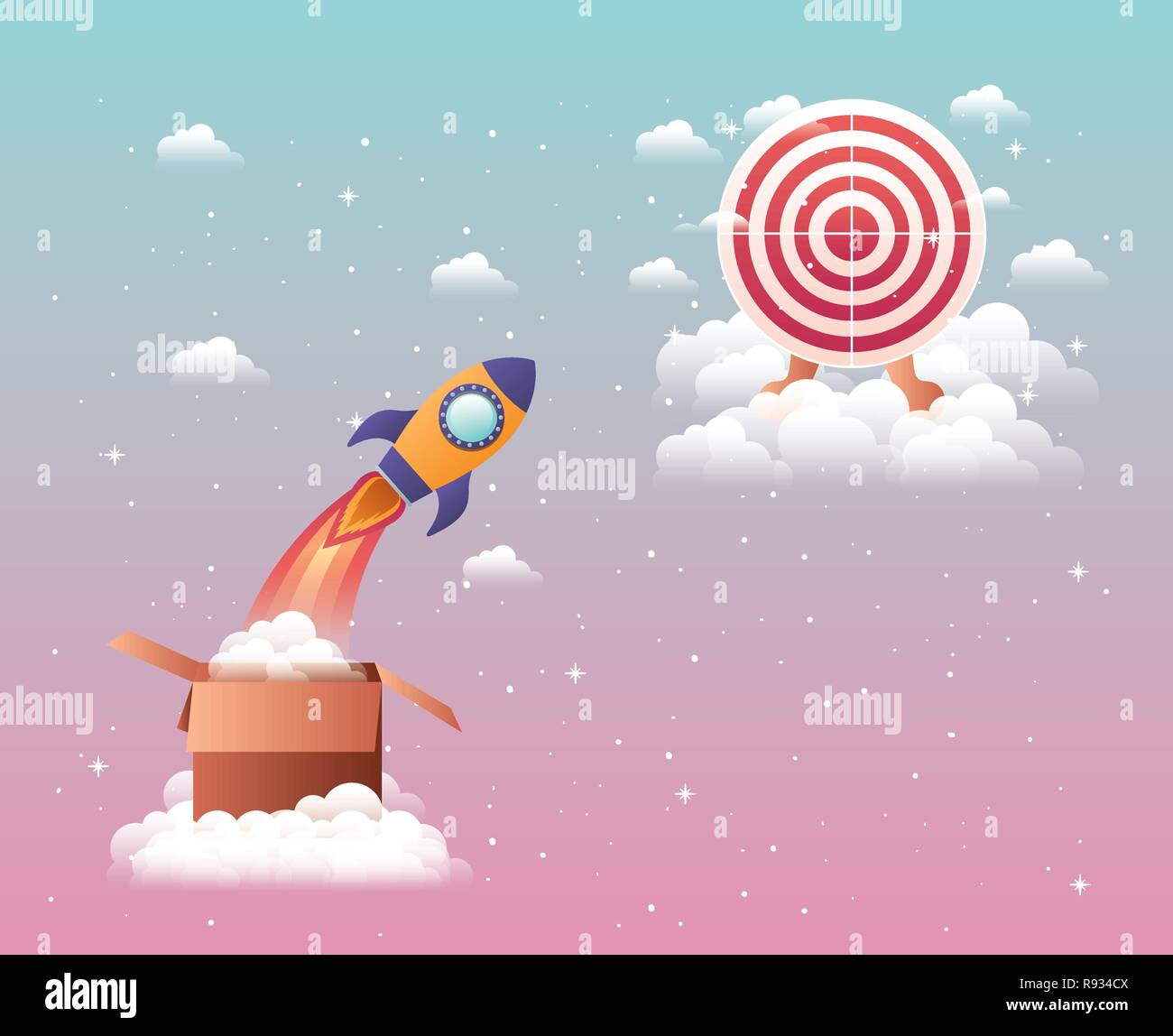 rocket start up with target Stock Vector Image & Art - Alamy