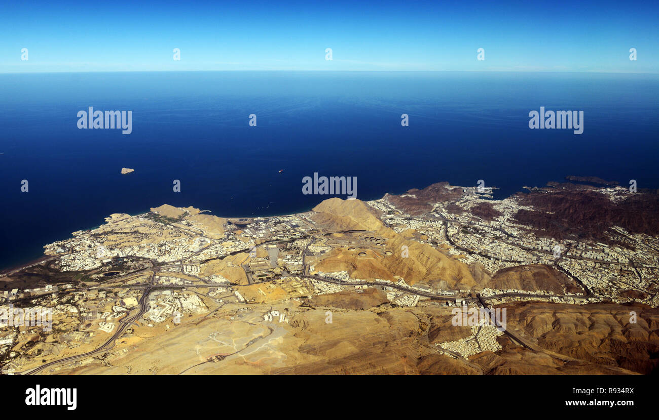 Aerial view of Qurm and Ruwi in Muscat, Oman Stock Photo - Alamy