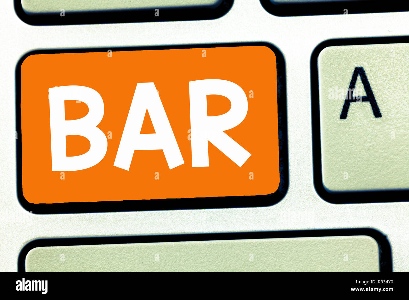 Handwriting text writing Bar. Concept meaning Restaurant cafe across ...