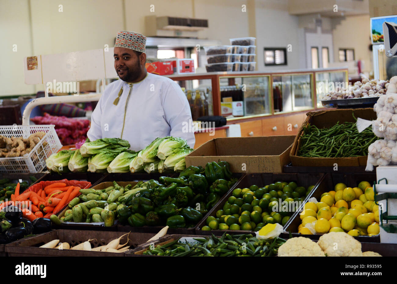 An Omani vendor at the Nizwa market in Oman Stock Photo - Alamy