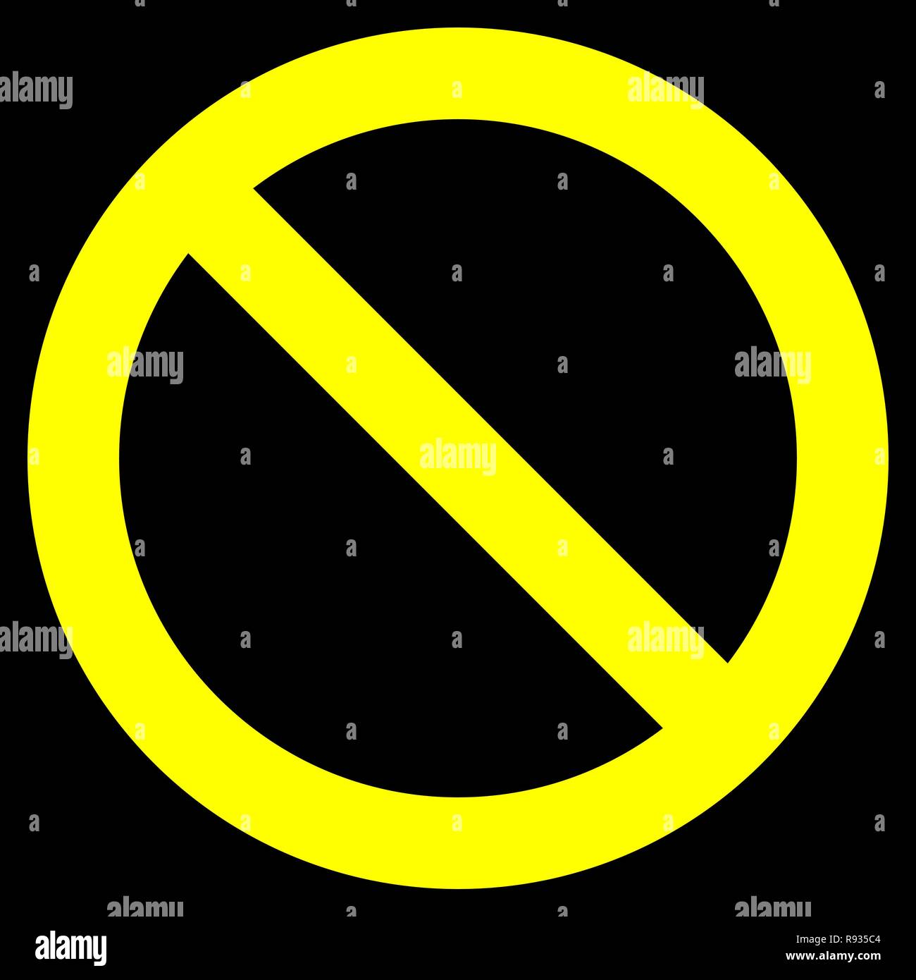 No sign - yellow thick simple, isolated - vector illustration Stock ...
