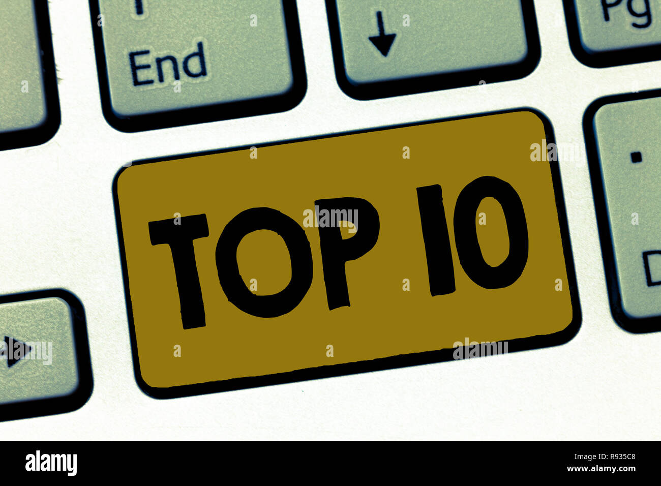 Writing note showing Top 10. Business photo showcasing List of most ...