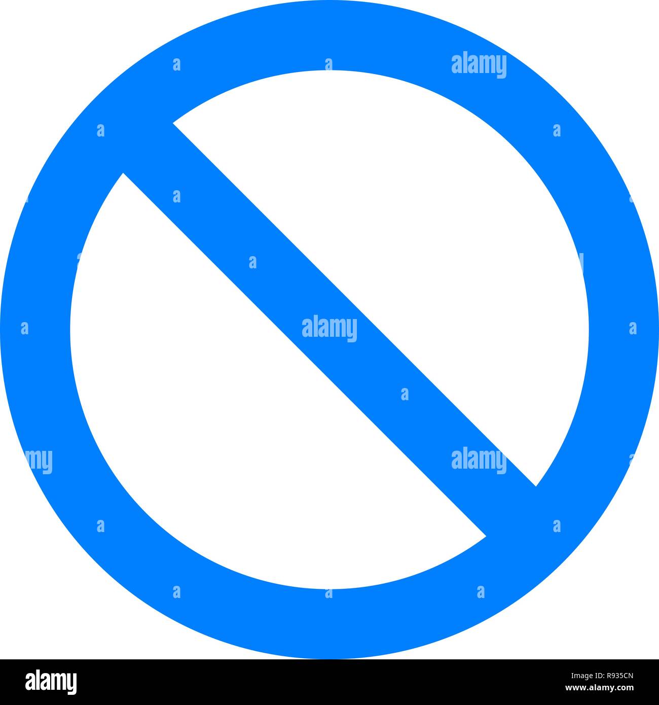 No sign - blue thick simple, isolated - vector illustration Stock ...