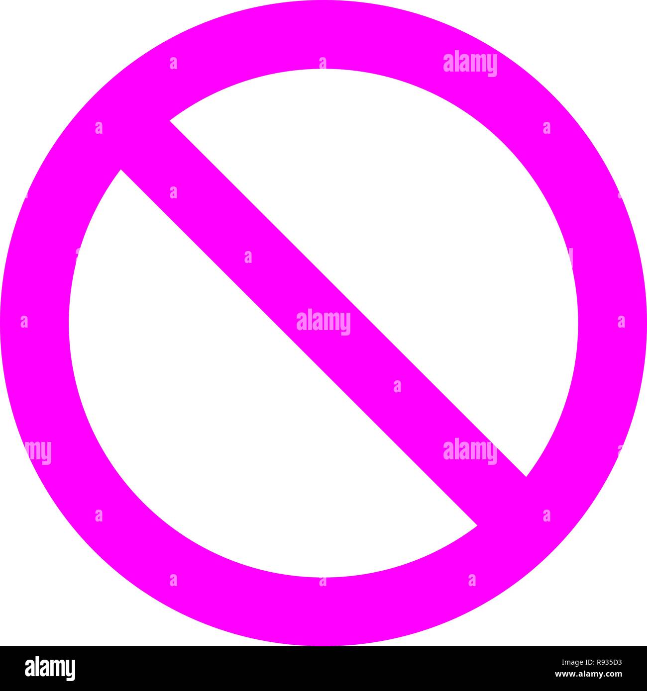 No sign - purple thick simple, isolated - vector illustration Stock ...