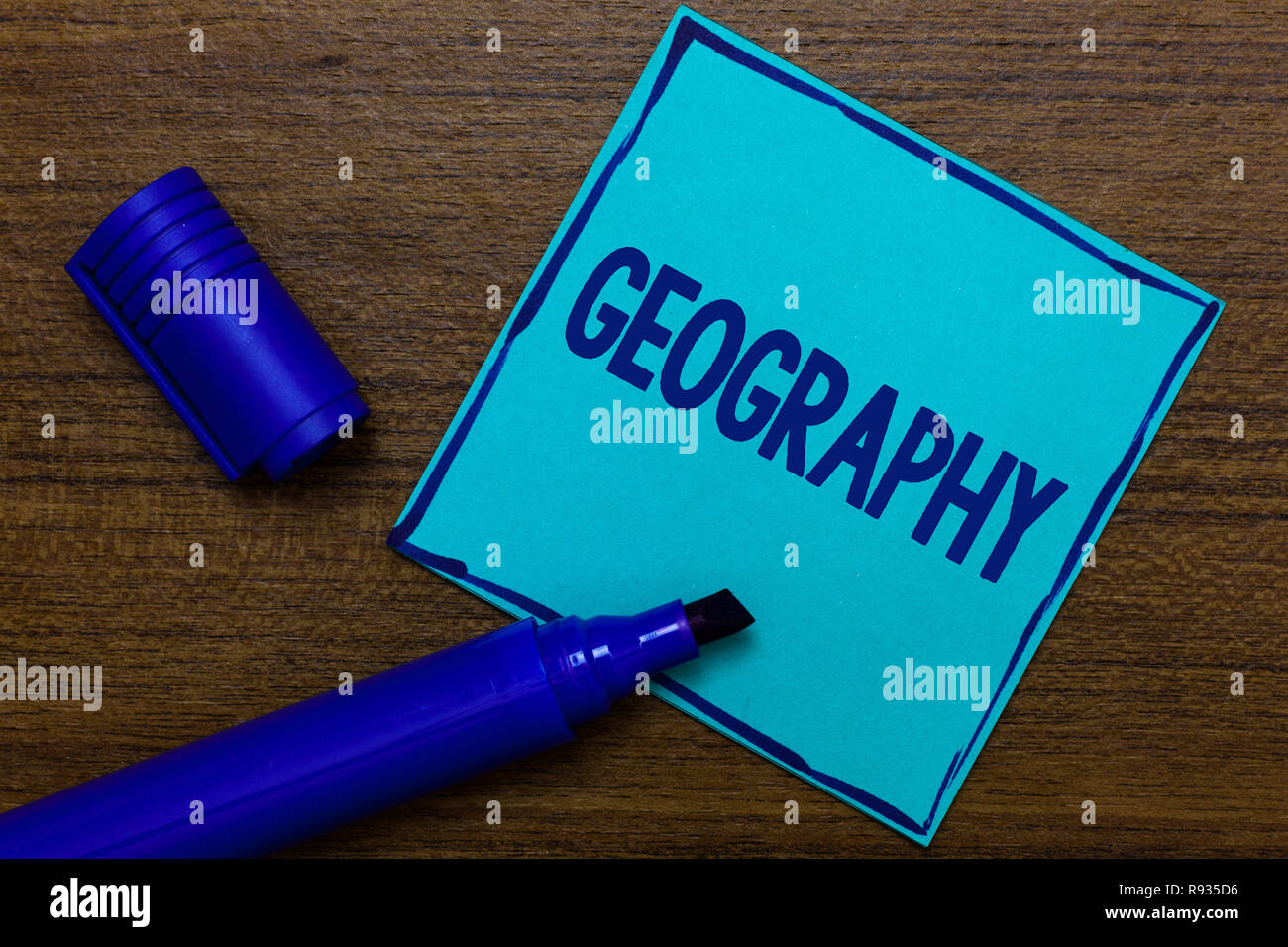 Writing note showing Geography. Business photo showcasing study of ...