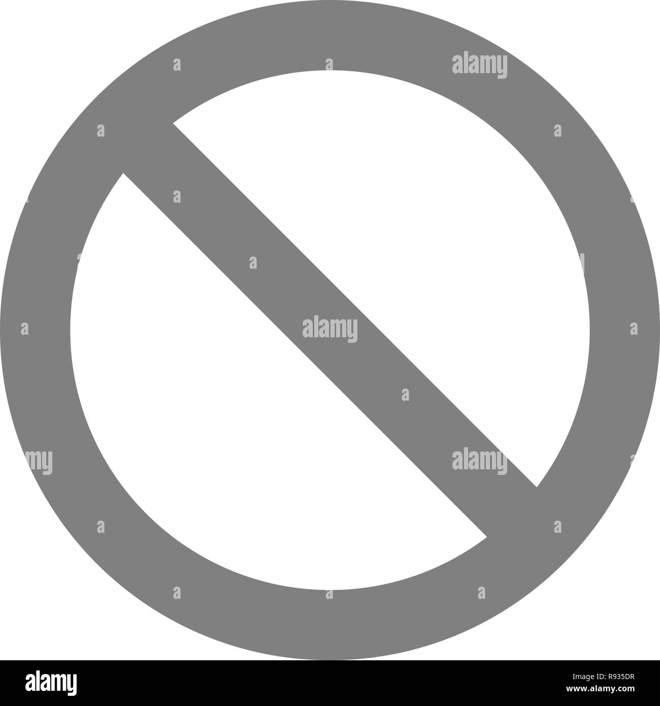No sign - medium gray thick simple, isolated - vector illustration ...