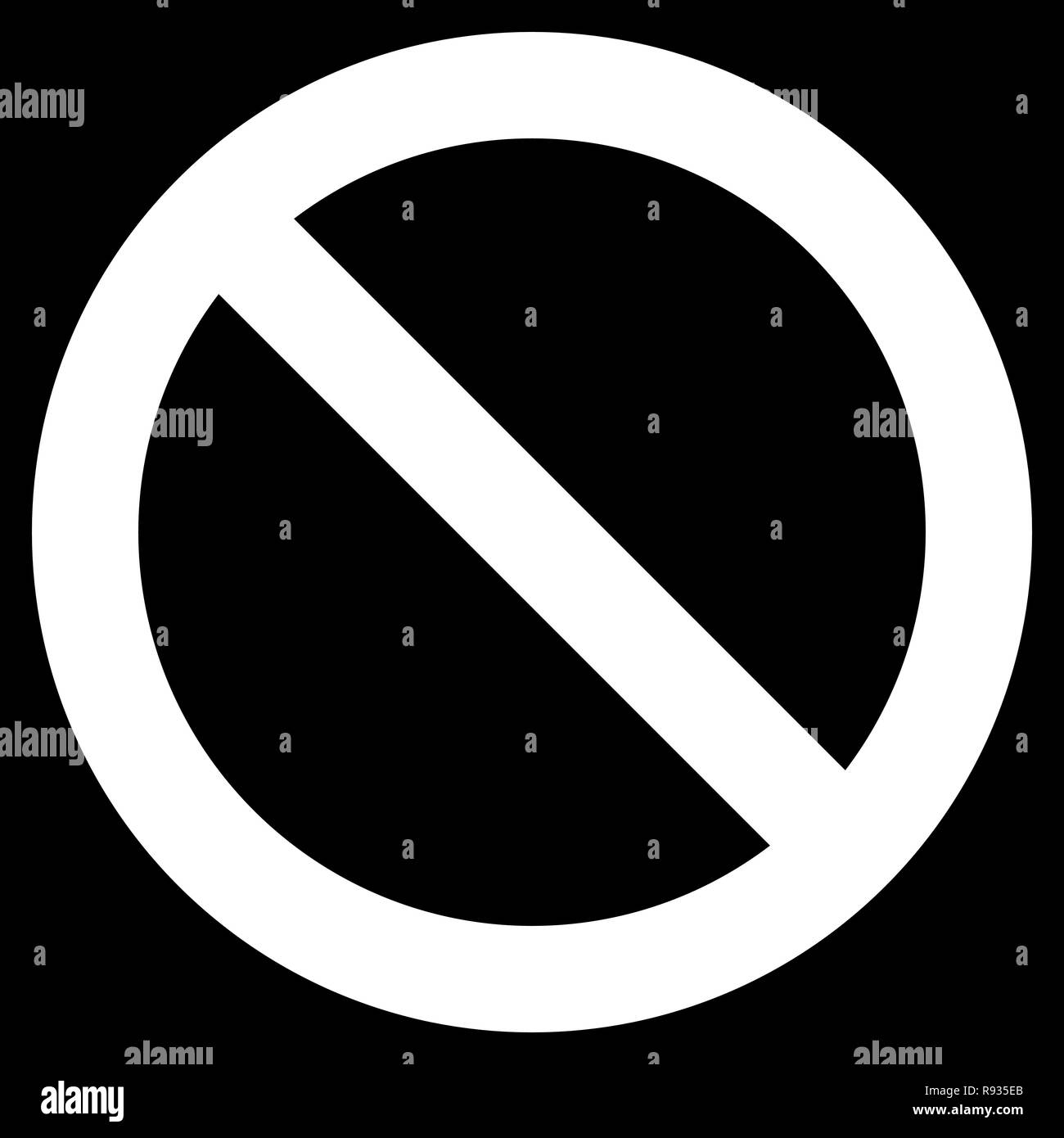 No sign - white thick simple, isolated - vector illustration Stock ...