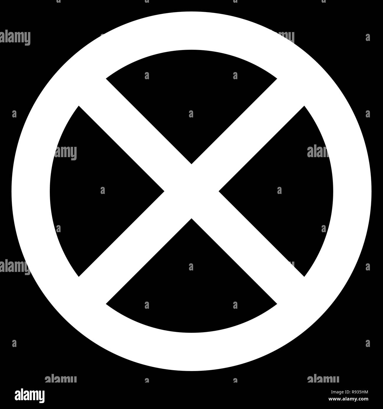 No sign - white thick simple, isolated - vector illustration Stock ...