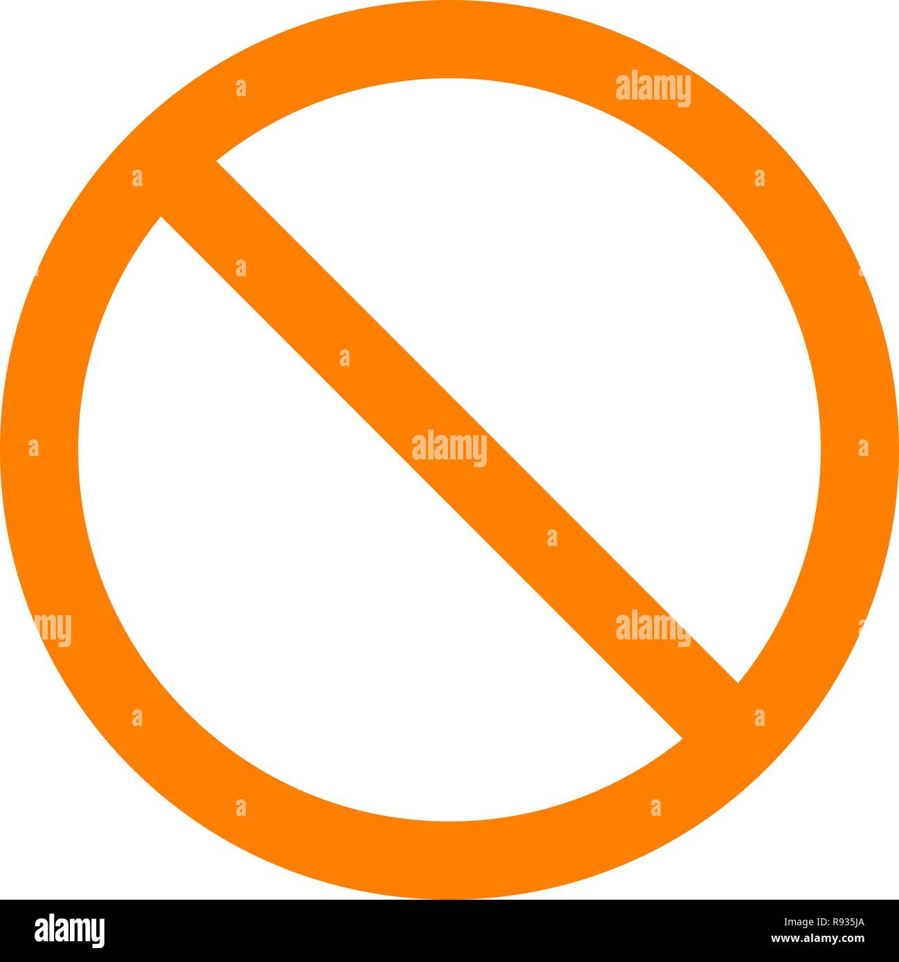 No sign - orange thin simple, isolated - vector illustration Stock ...