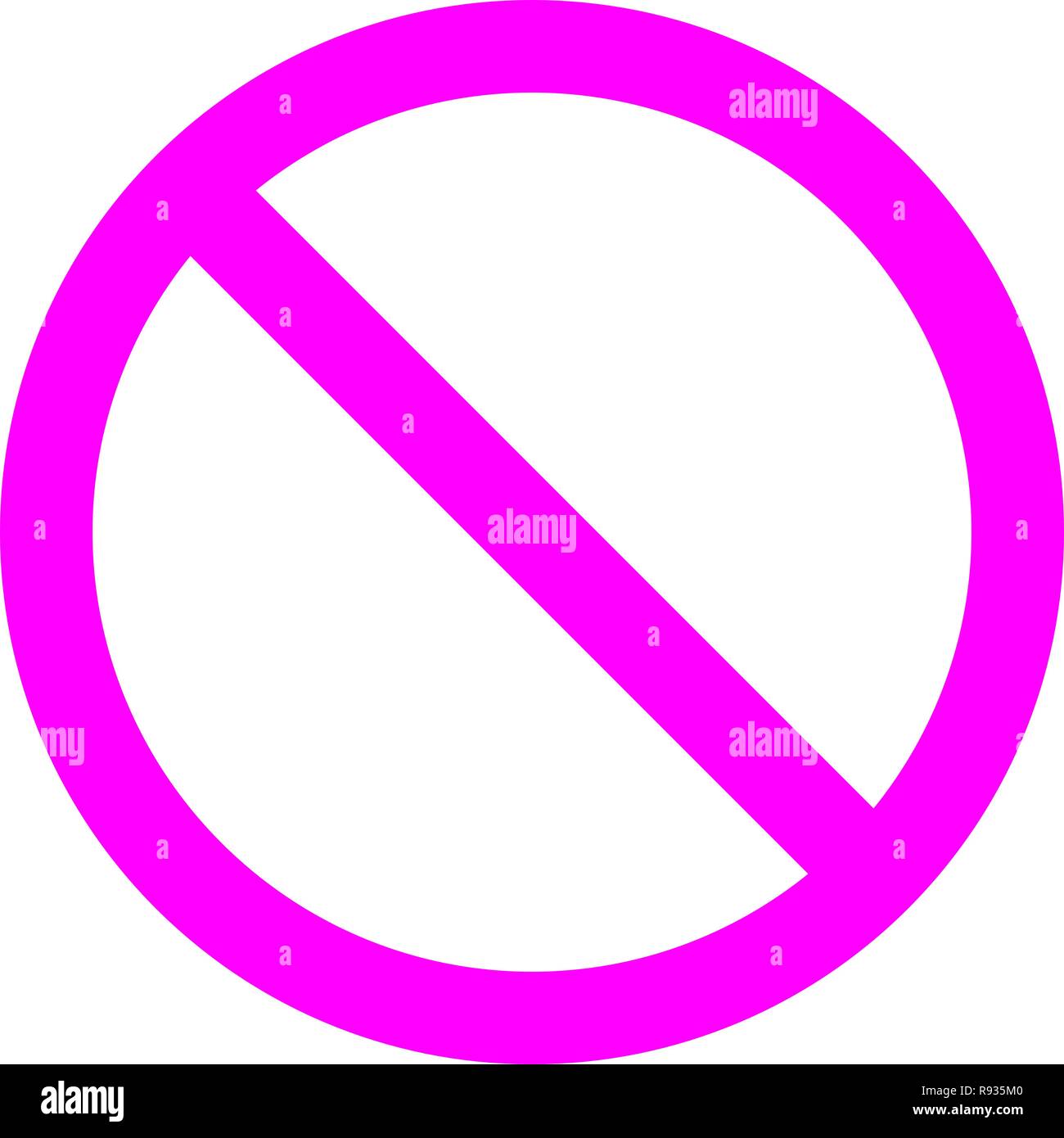 No sign - purple thin simple, isolated - vector illustration Stock ...