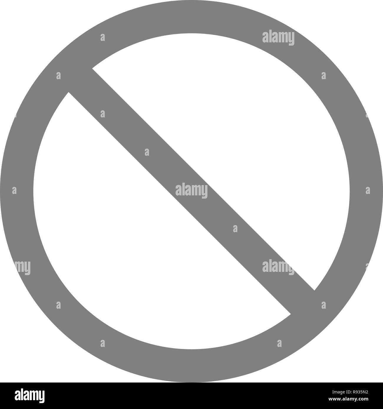 No sign - medium gray thin simple, isolated - vector illustration Stock ...