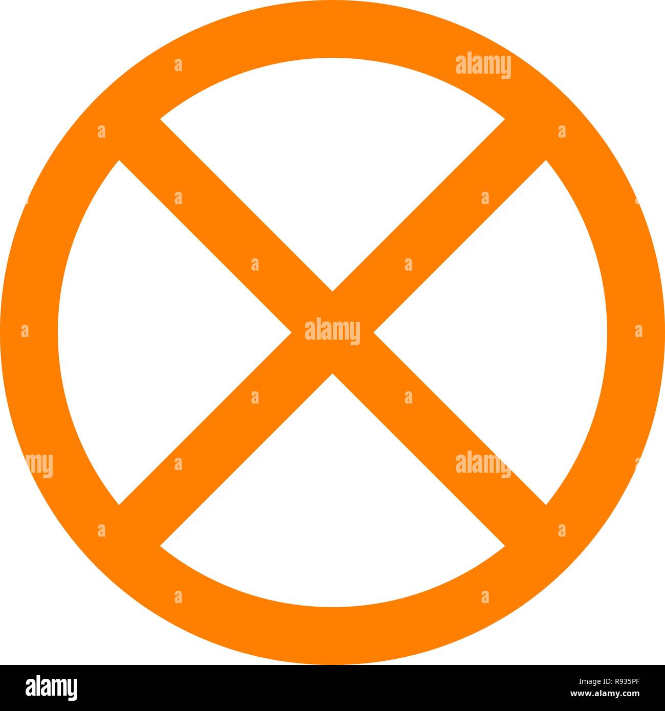 No sign - orange thin simple, isolated - vector illustration Stock ...