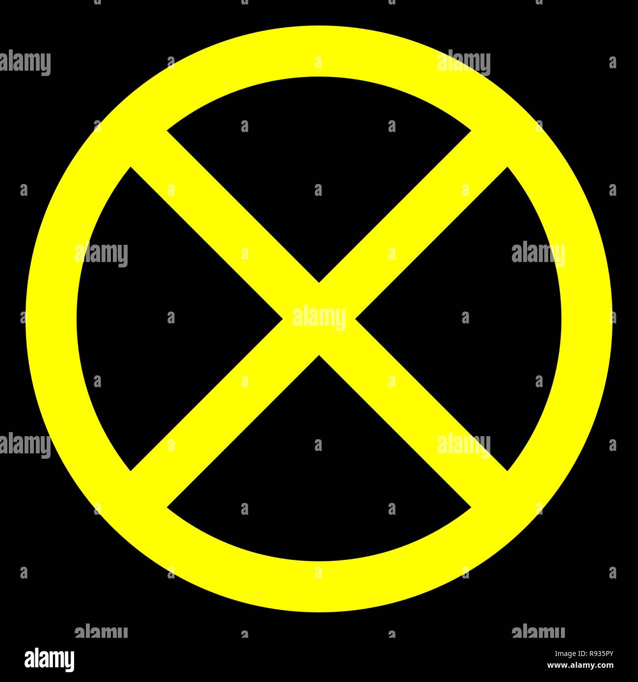 No sign - yellow thin simple, isolated - vector illustration Stock ...