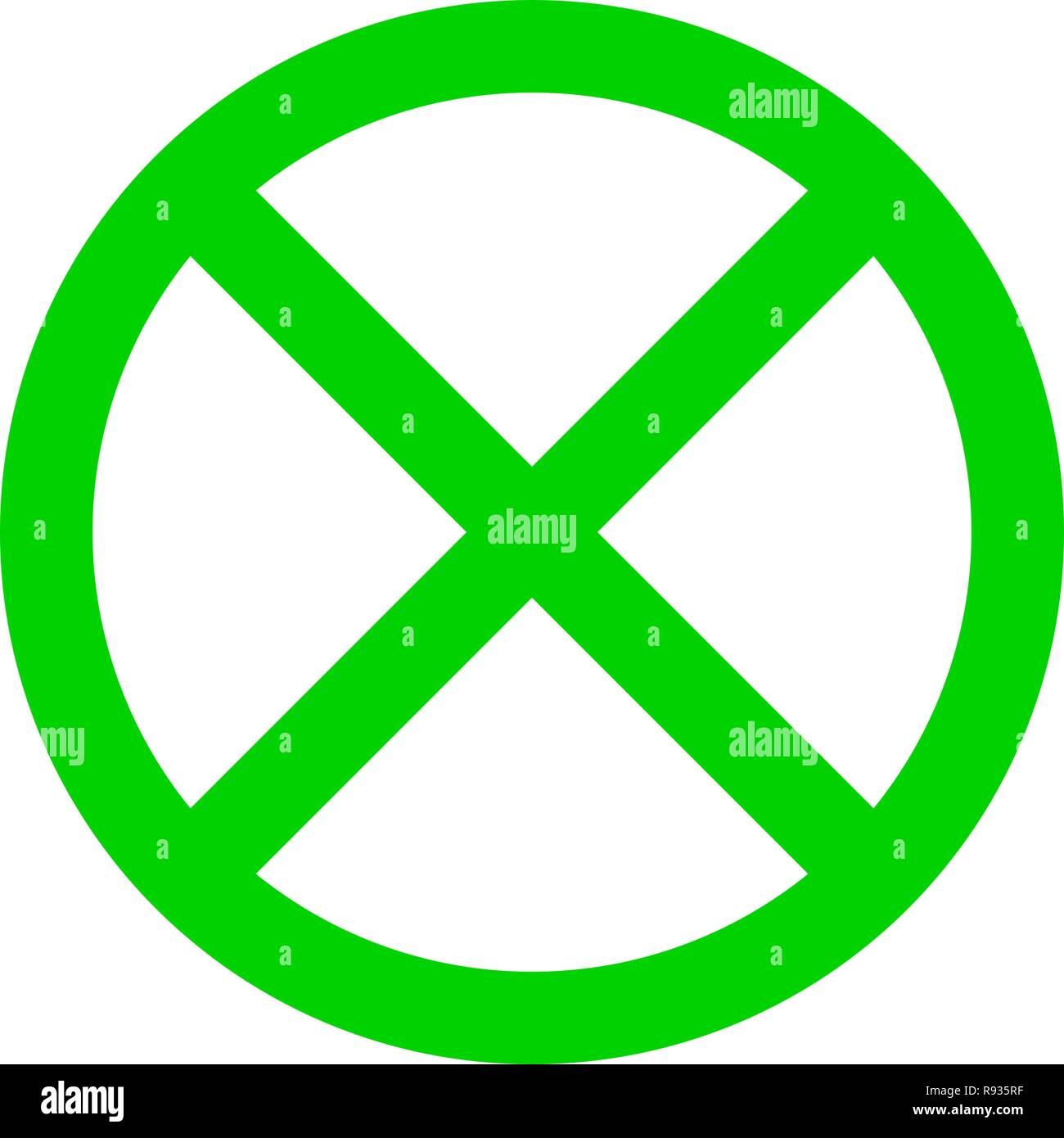 No sign - green thin simple, isolated - vector illustration Stock ...
