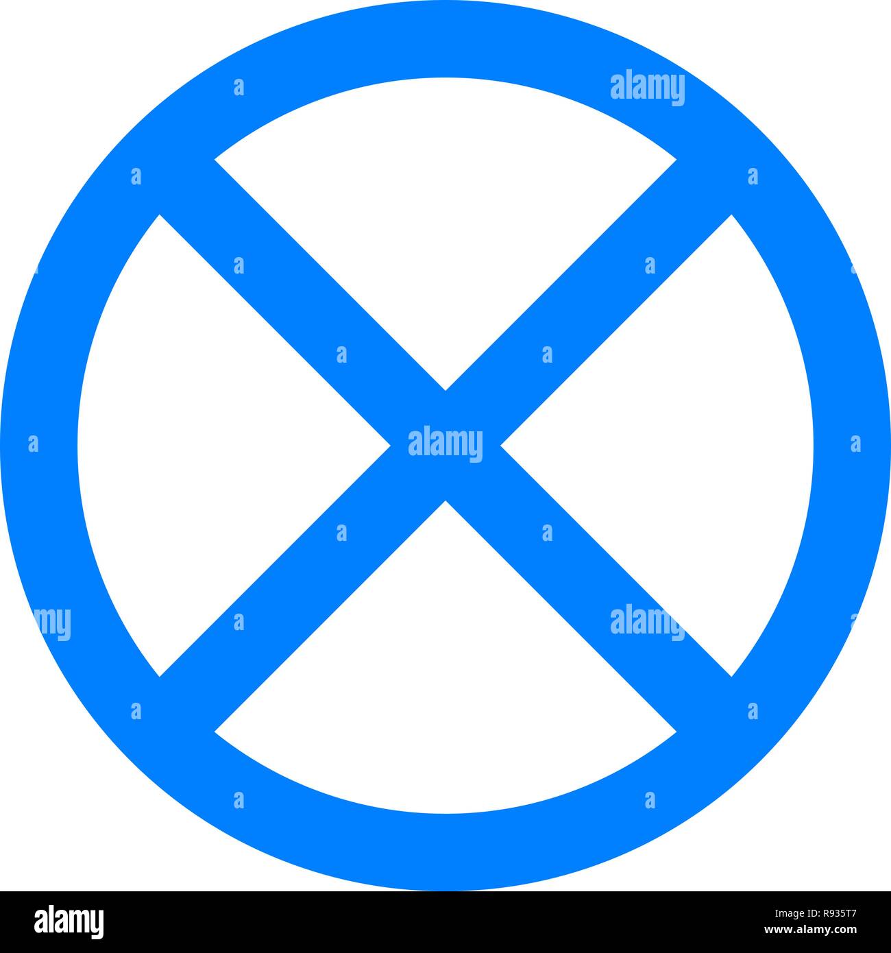No sign - blue thin simple, isolated - vector illustration Stock Vector ...