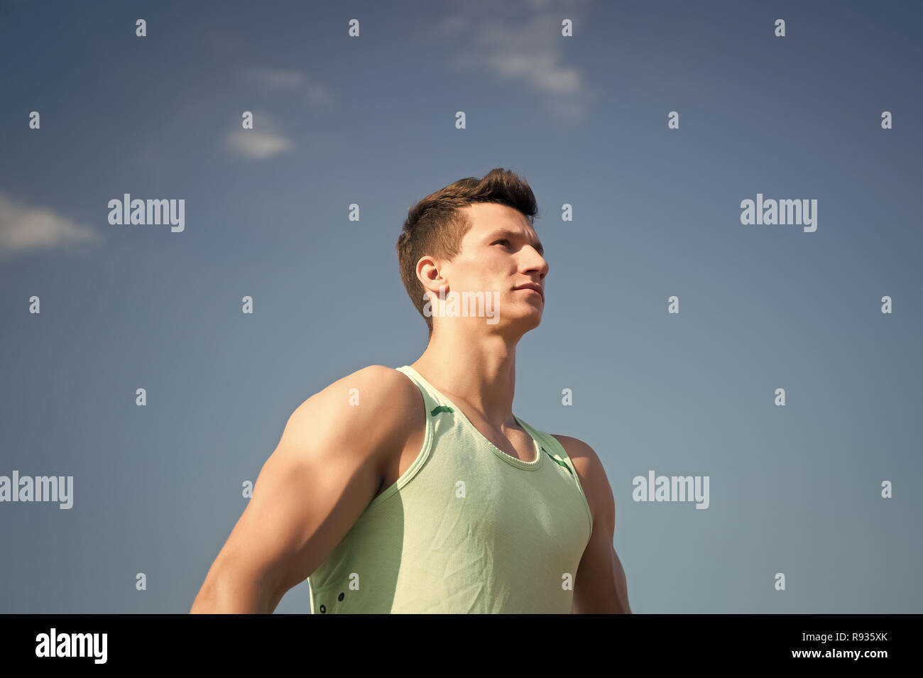 Fitness model with muscular hands, biceps, triceps, strong muscles ...