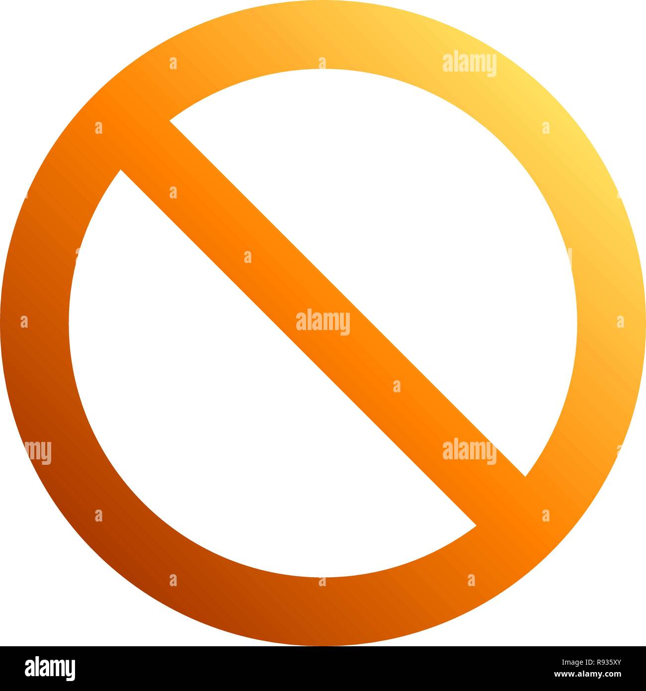 No sign - orange thick gradient, isolated - vector illustration Stock ...