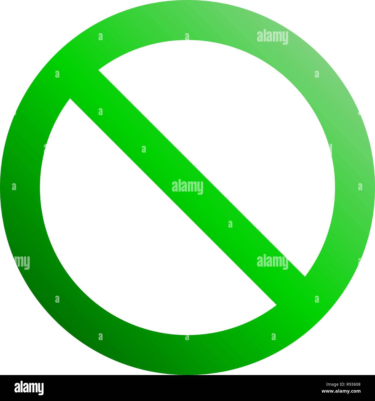 No sign - green thick gradient, isolated - vector illustration Stock ...