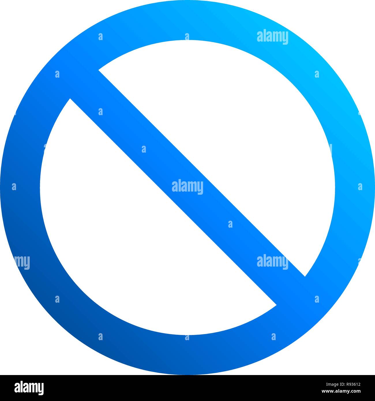 No sign - blue thick gradient, isolated - vector illustration Stock ...