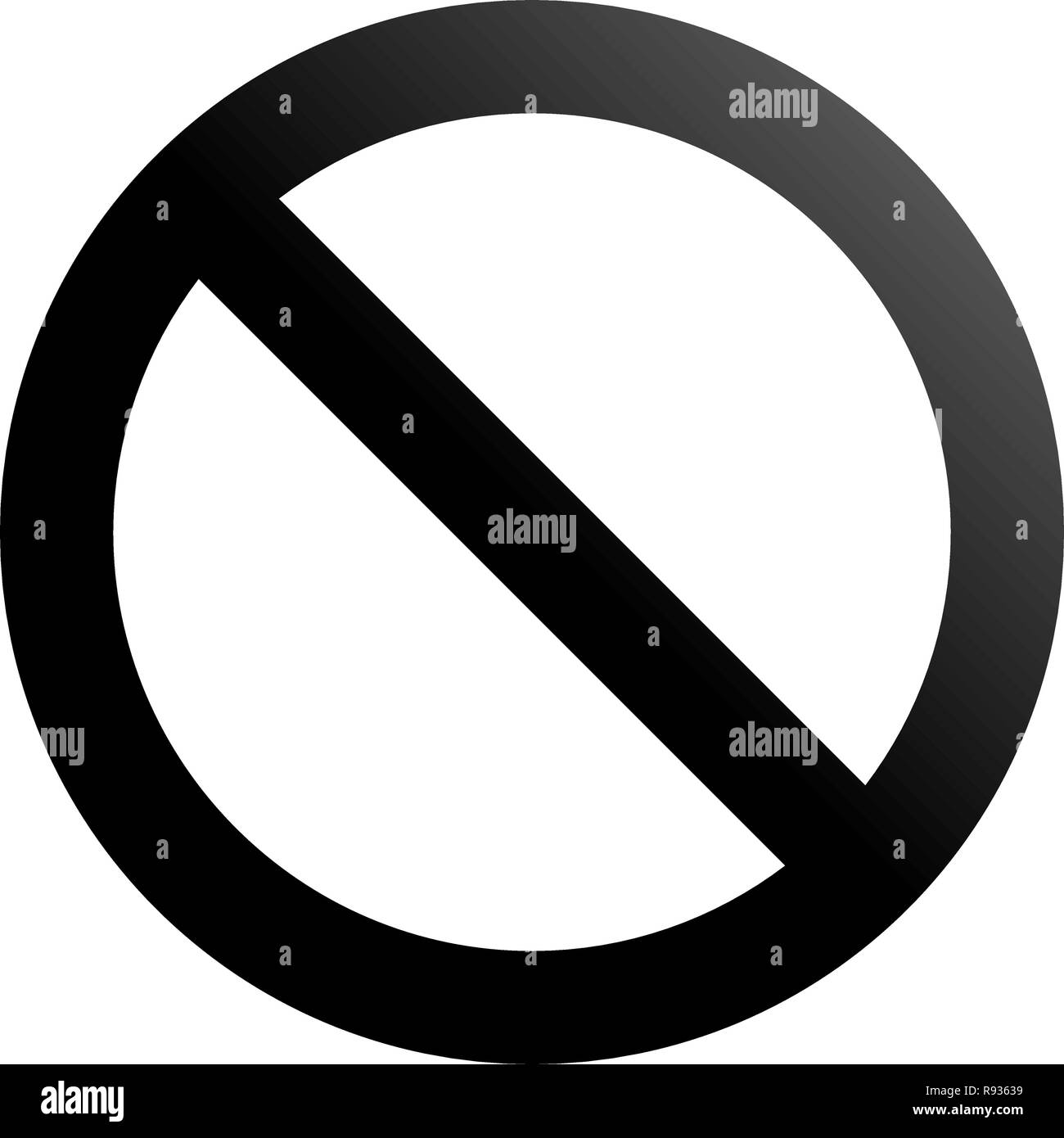 No sign - black thick gradient, isolated - vector illustration Stock ...