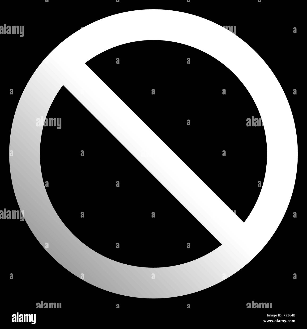 No sign - white thick gradient, isolated - vector illustration Stock ...