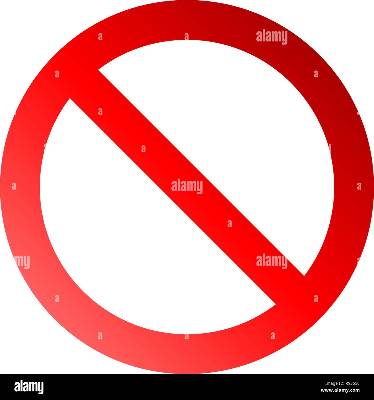 No sign - red thick gradient, isolated - vector illustration Stock ...
