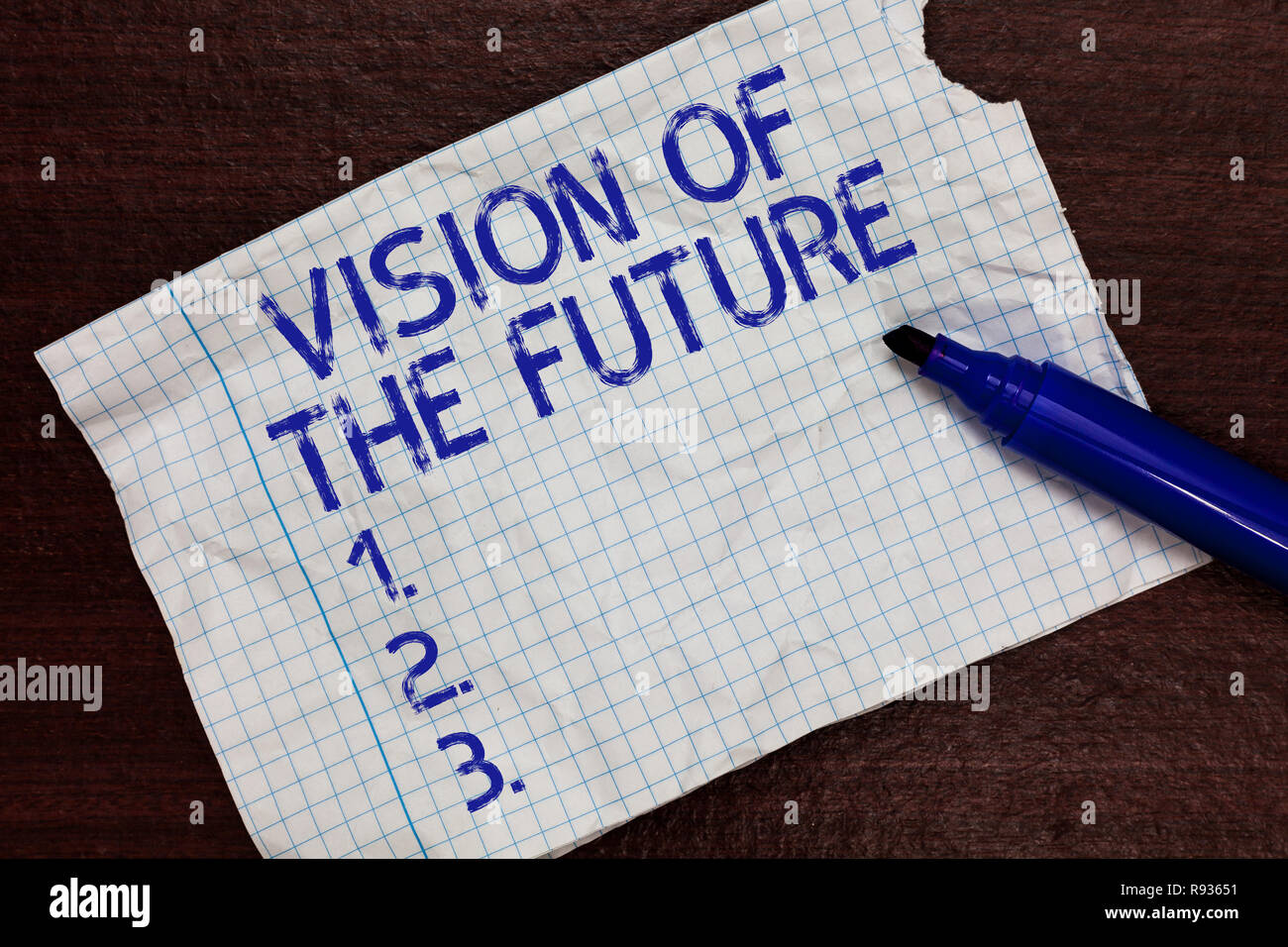 Writing note showing Vision Of The Future. Business photo showcasing ...