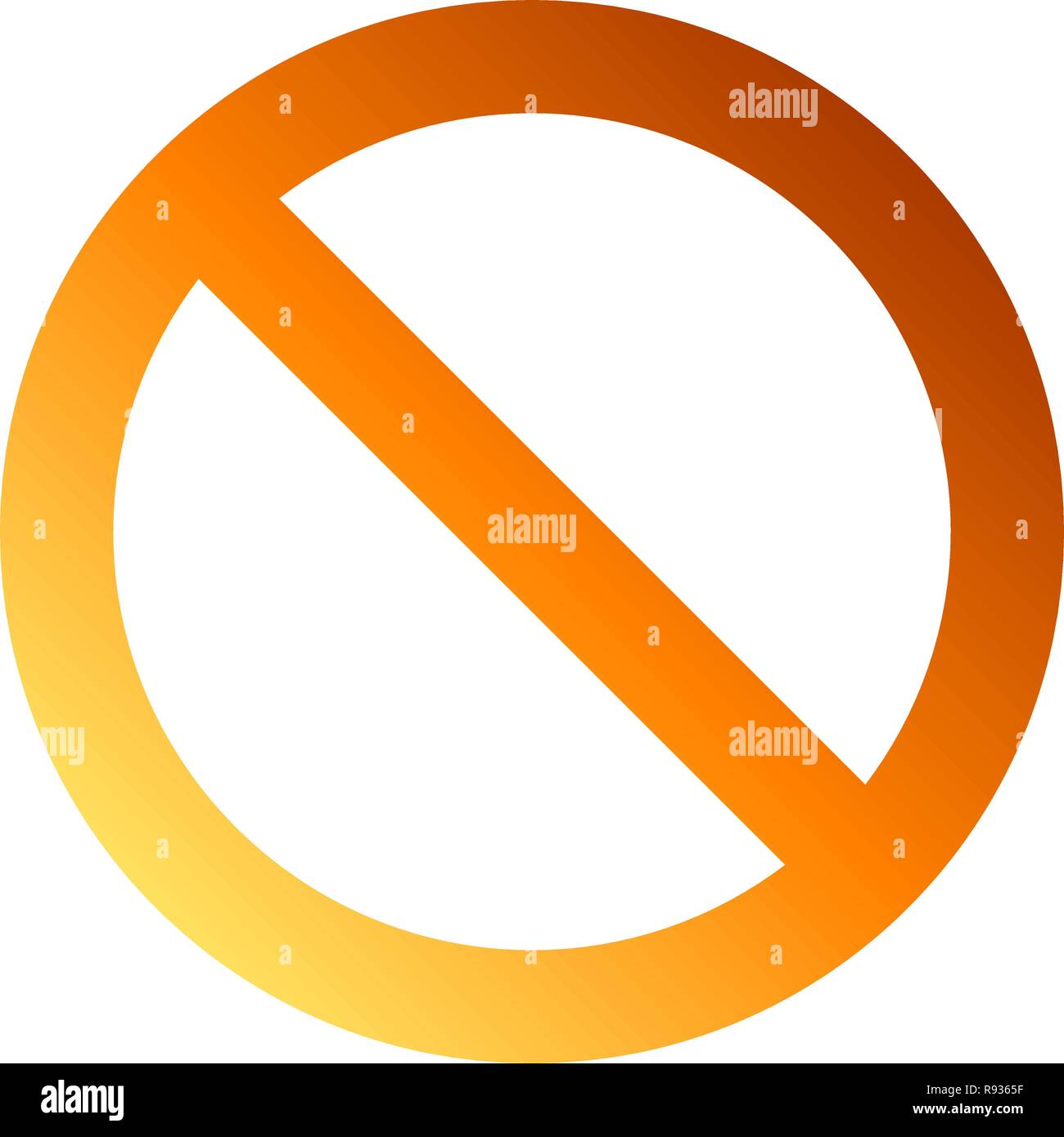 No sign - orange thick gradient, isolated - vector illustration Stock ...