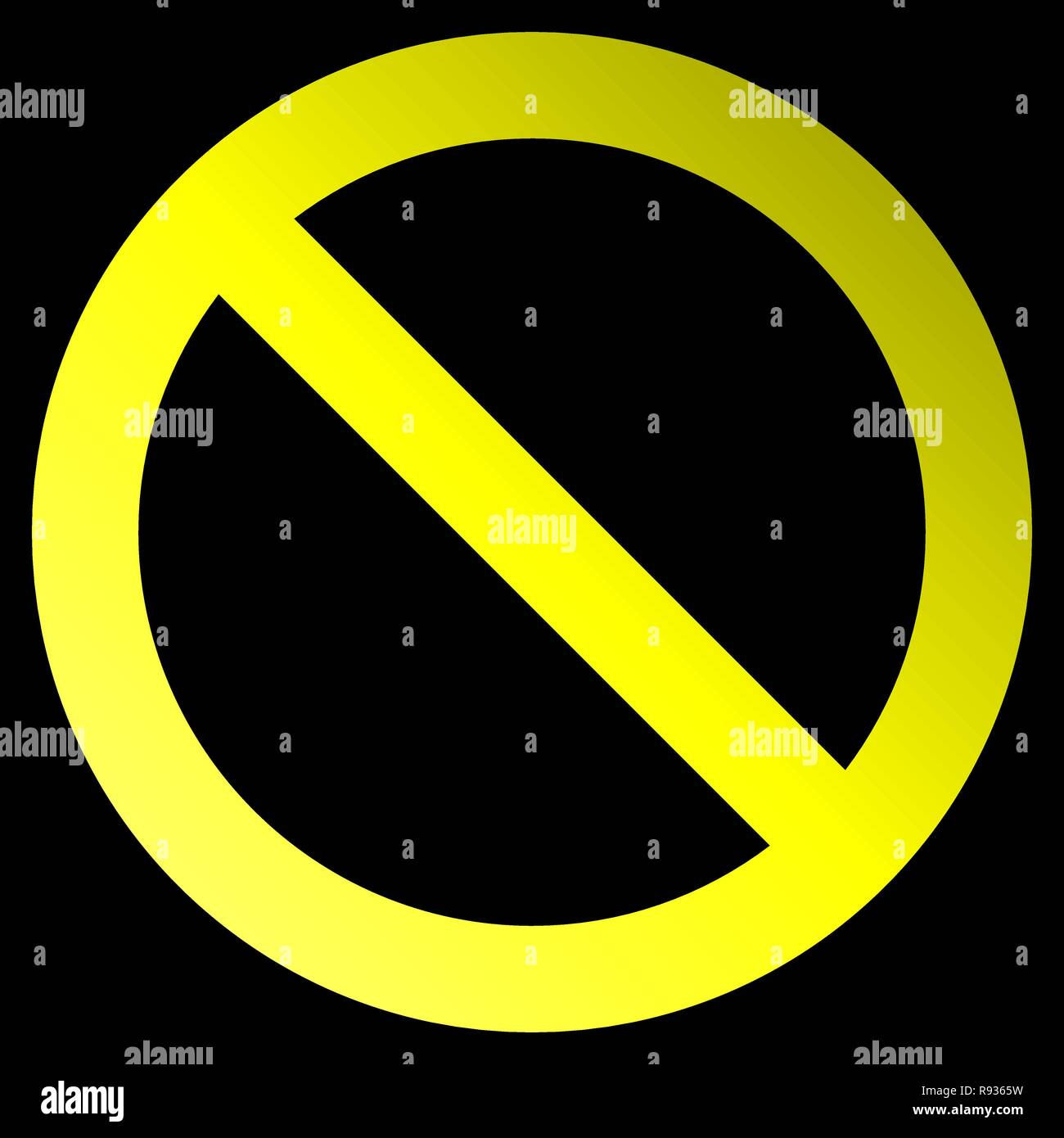 No sign - yellow thick gradient, isolated - vector illustration Stock ...