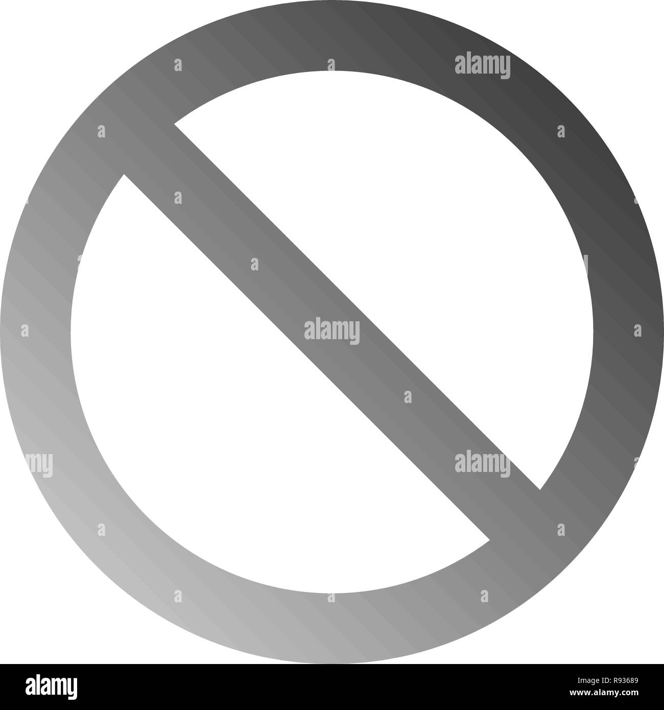 No sign - medium gray thick gradient, isolated - vector illustration ...