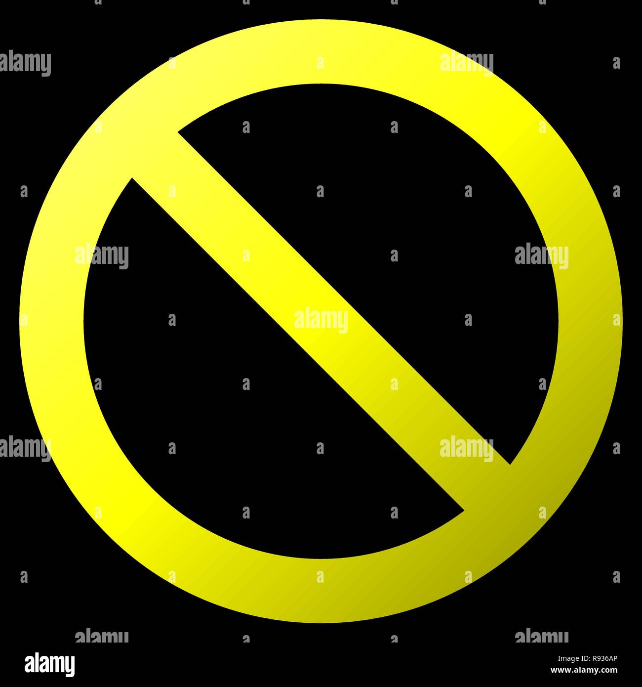 No sign - yellow thick gradient, isolated - vector illustration Stock ...