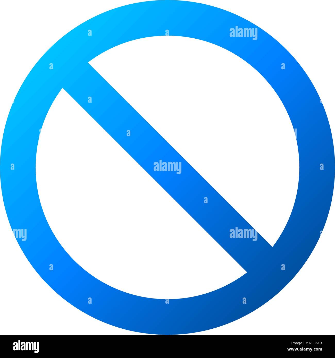 No sign - blue thick gradient, isolated - vector illustration Stock ...