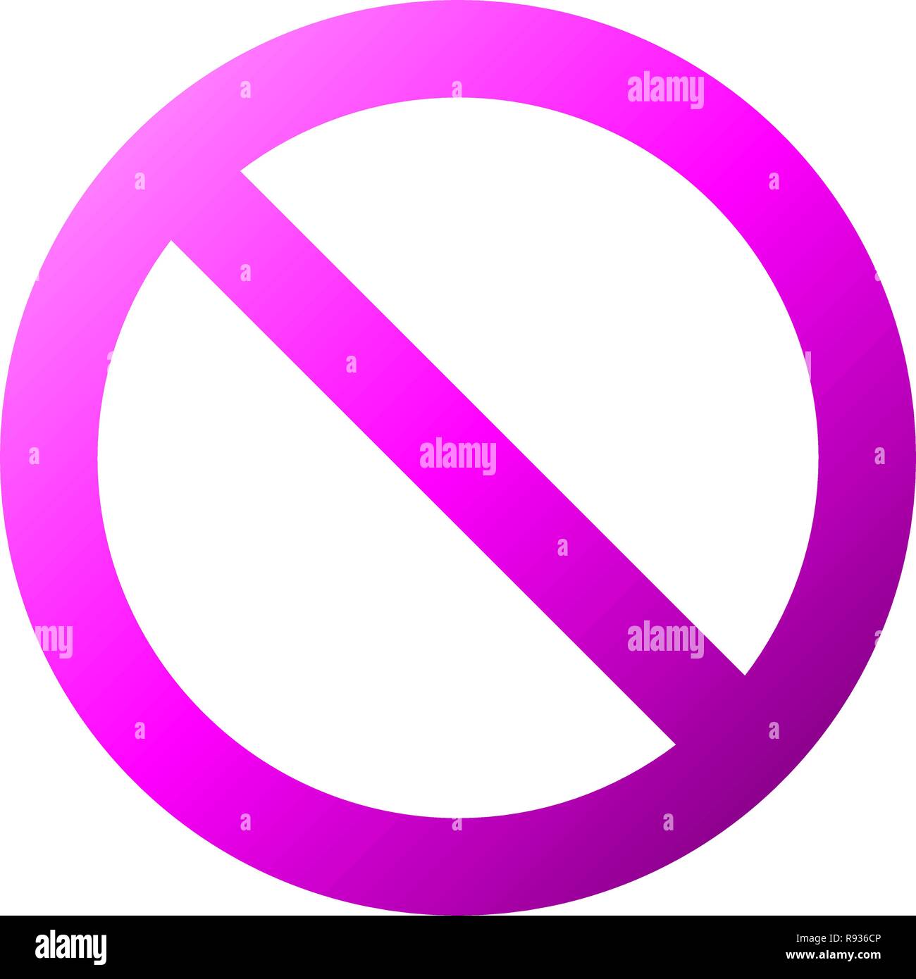 No sign - purple thick gradient, isolated - vector illustration Stock ...