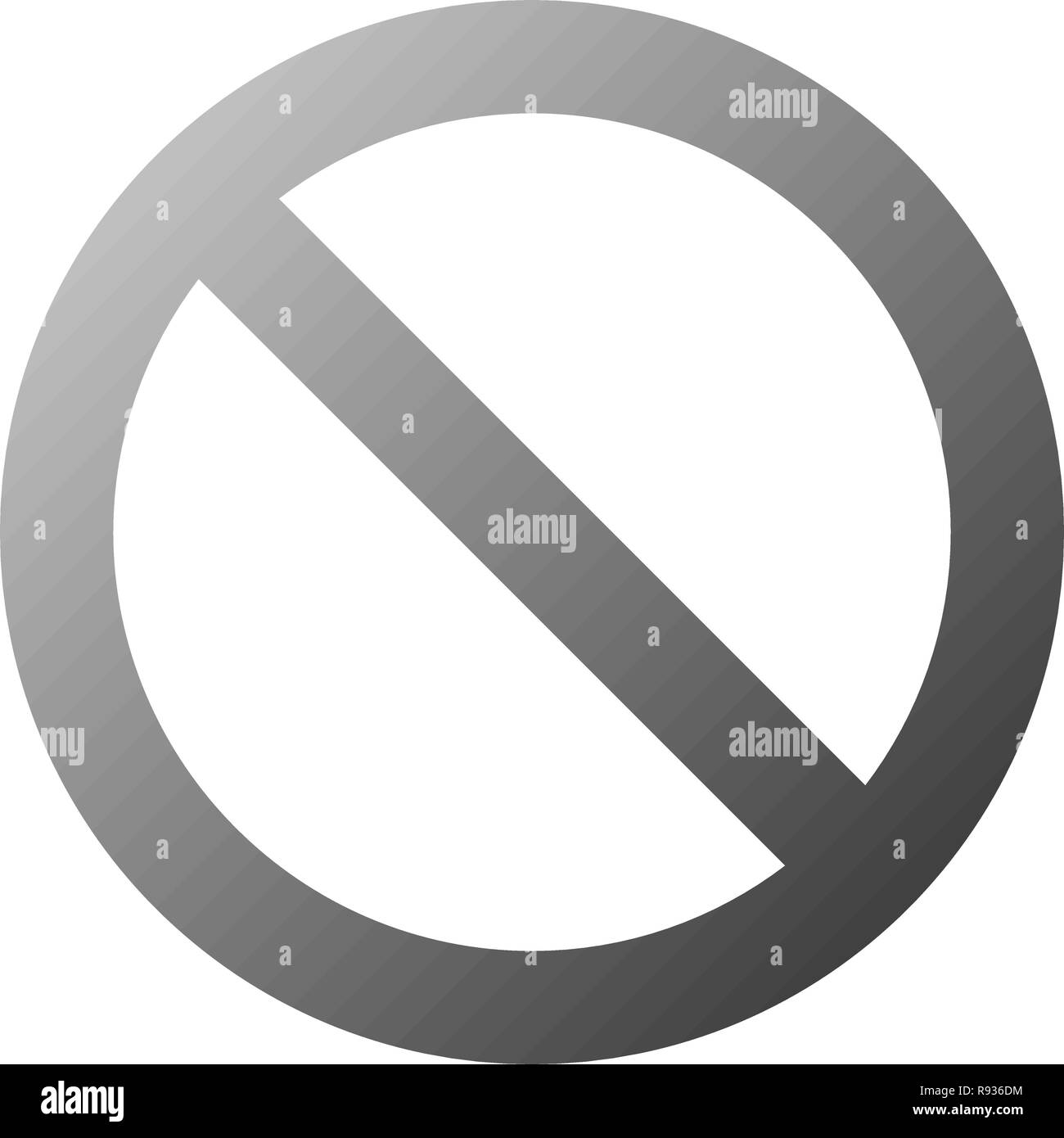 No sign - medium gray thick gradient, isolated - vector illustration ...