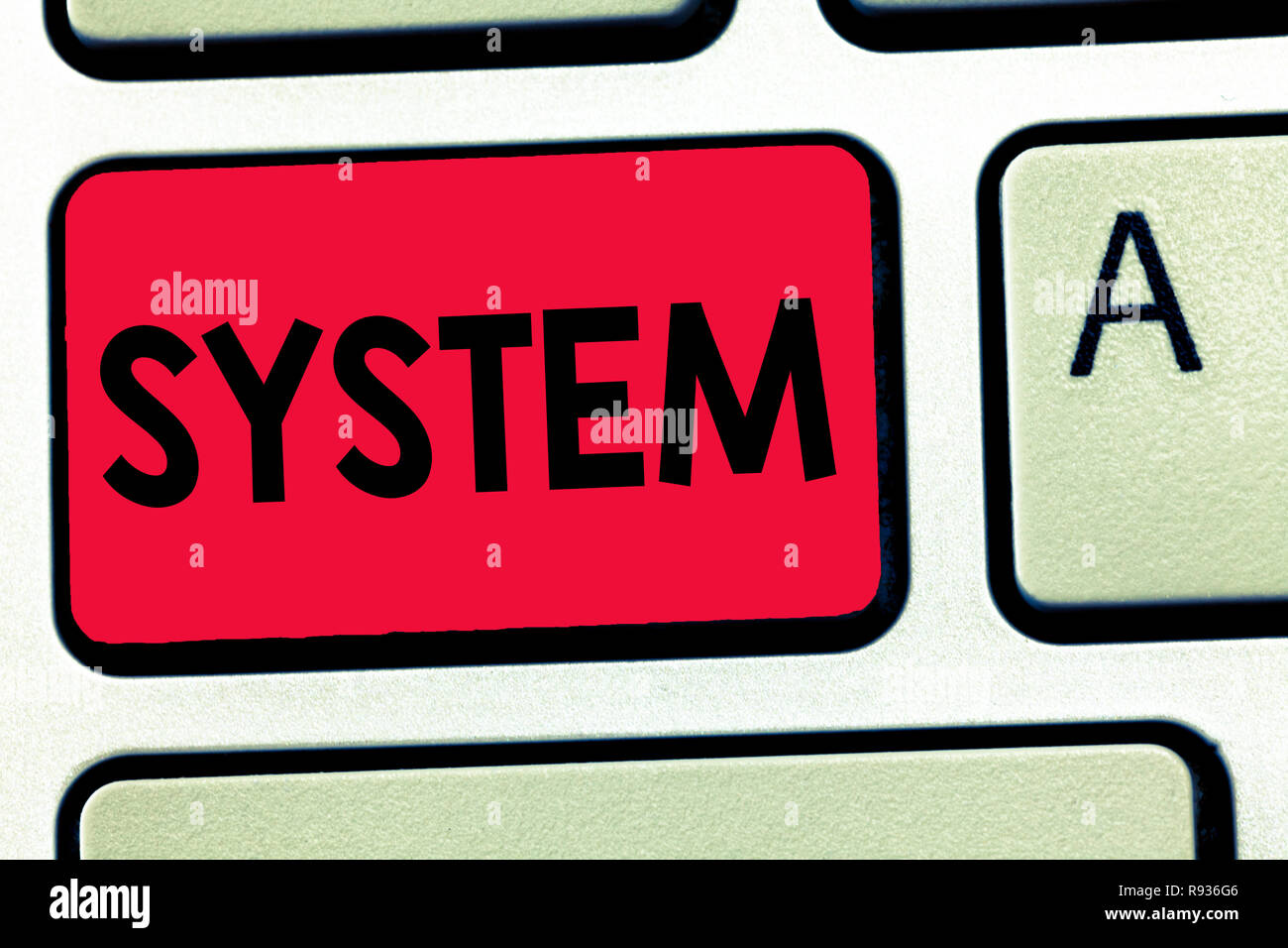 Word writing text System. Business concept for set of things working ...