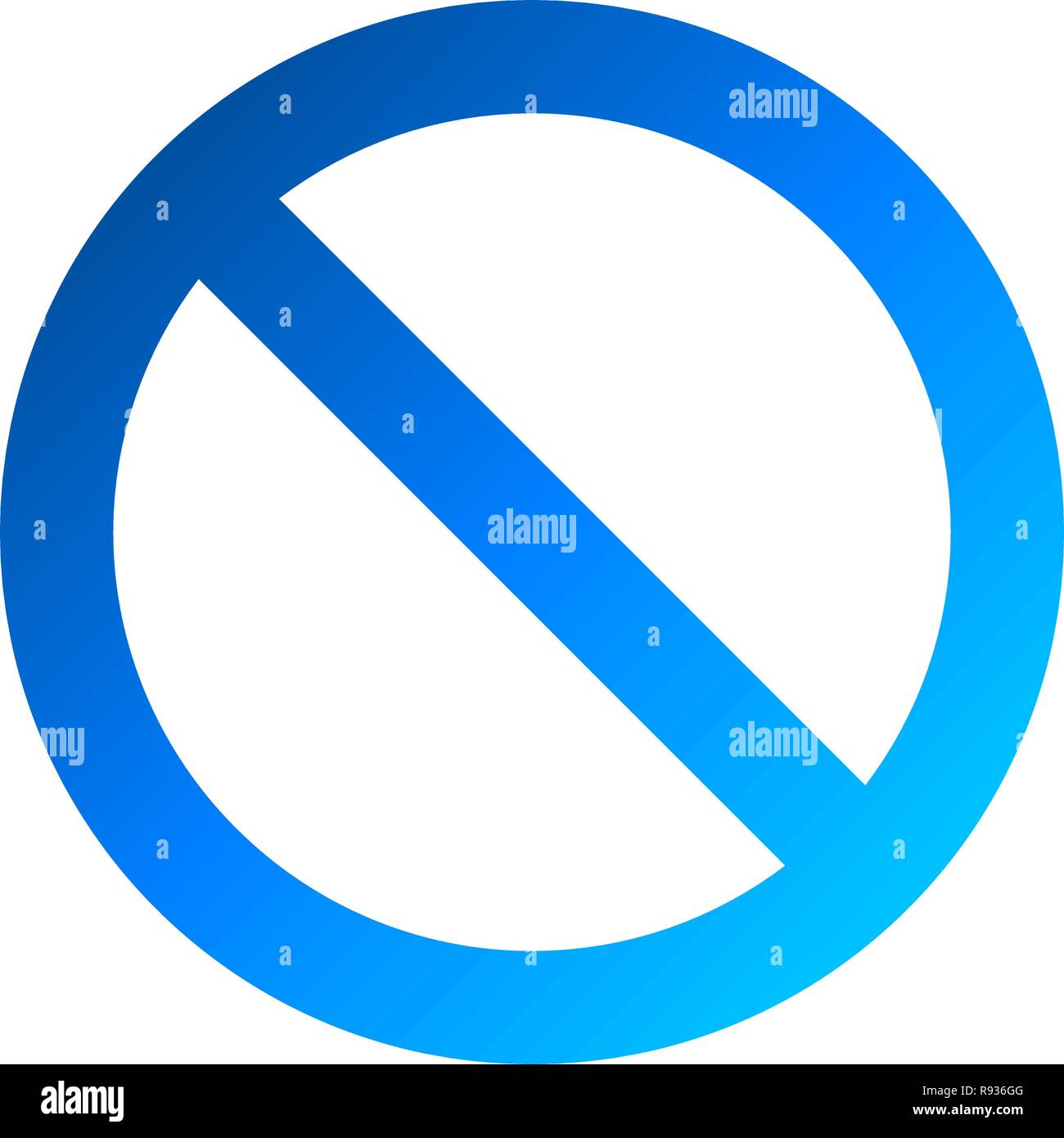 No sign - blue thick gradient, isolated - vector illustration Stock ...