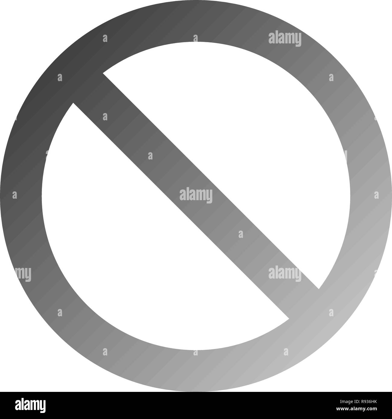 No sign - medium gray thick gradient, isolated - vector illustration ...