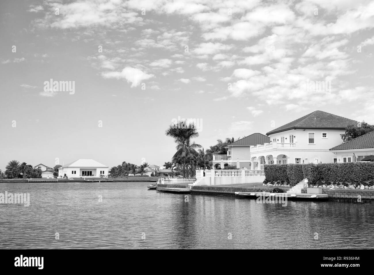 Summer villa of George Town, Cayman Islands. View on summer villa from ...