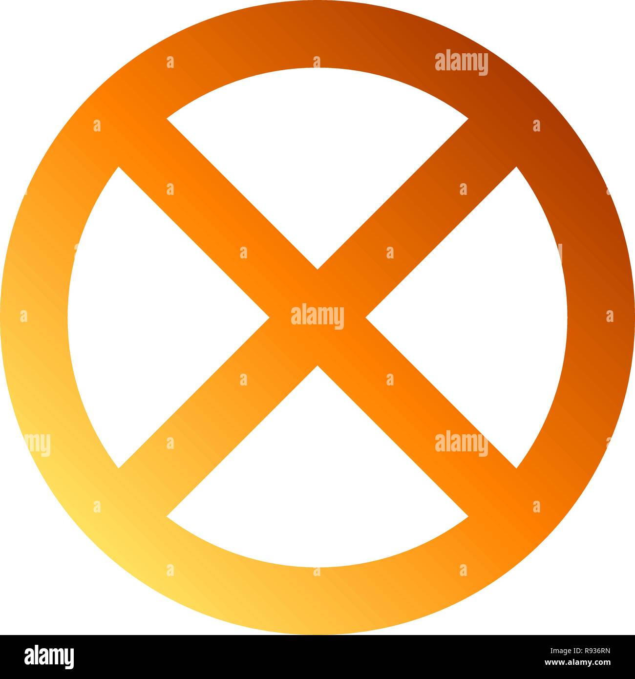 No sign - orange thick gradient, isolated - vector illustration Stock ...