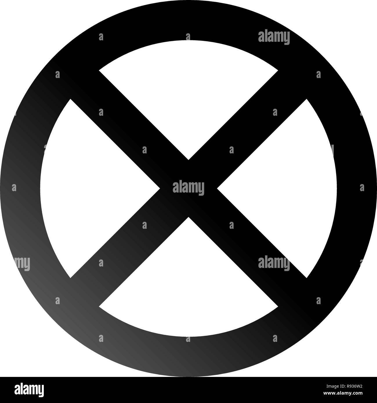 No sign - black thick gradient, isolated - vector illustration Stock ...