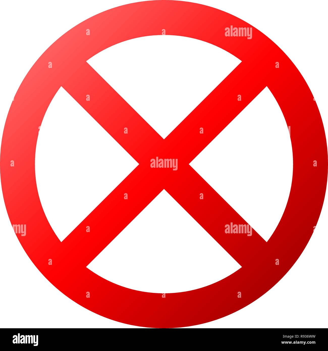 No sign - red thick gradient, isolated - vector illustration Stock ...