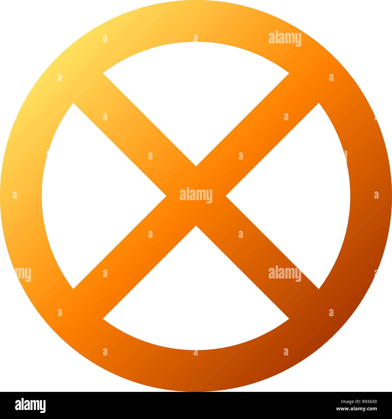 No sign - orange thick gradient, isolated - vector illustration Stock ...