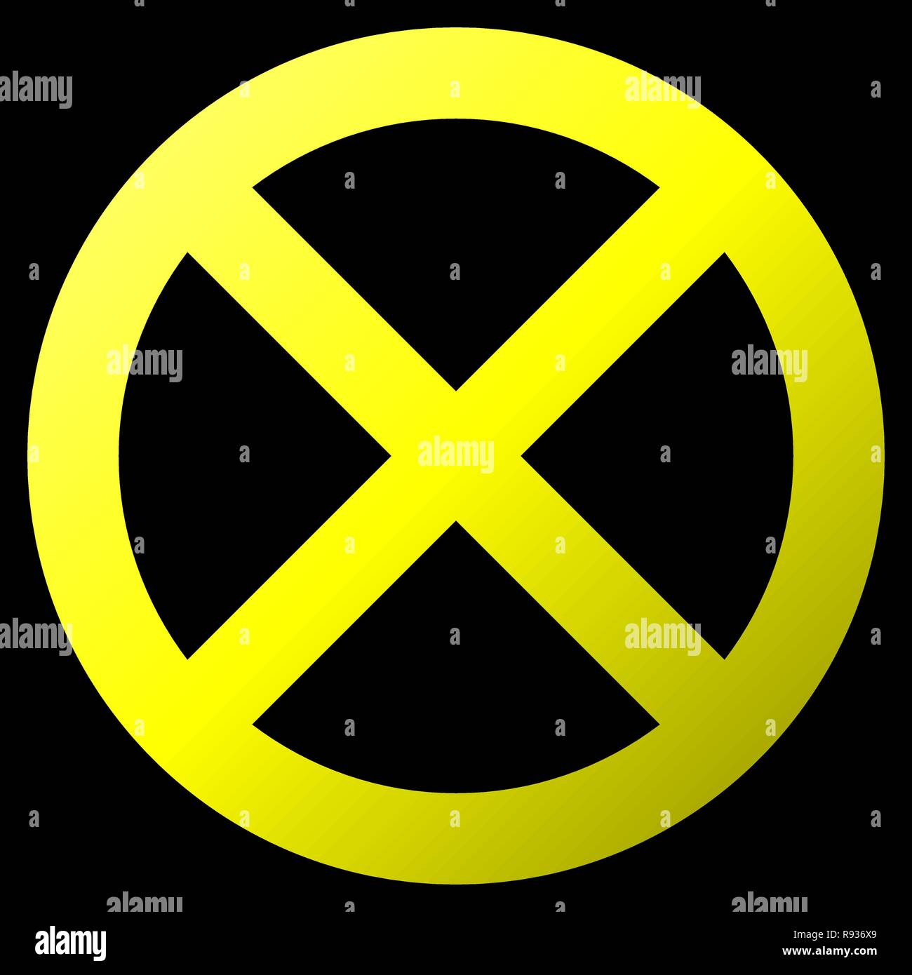 No sign - yellow thick gradient, isolated - vector illustration Stock ...