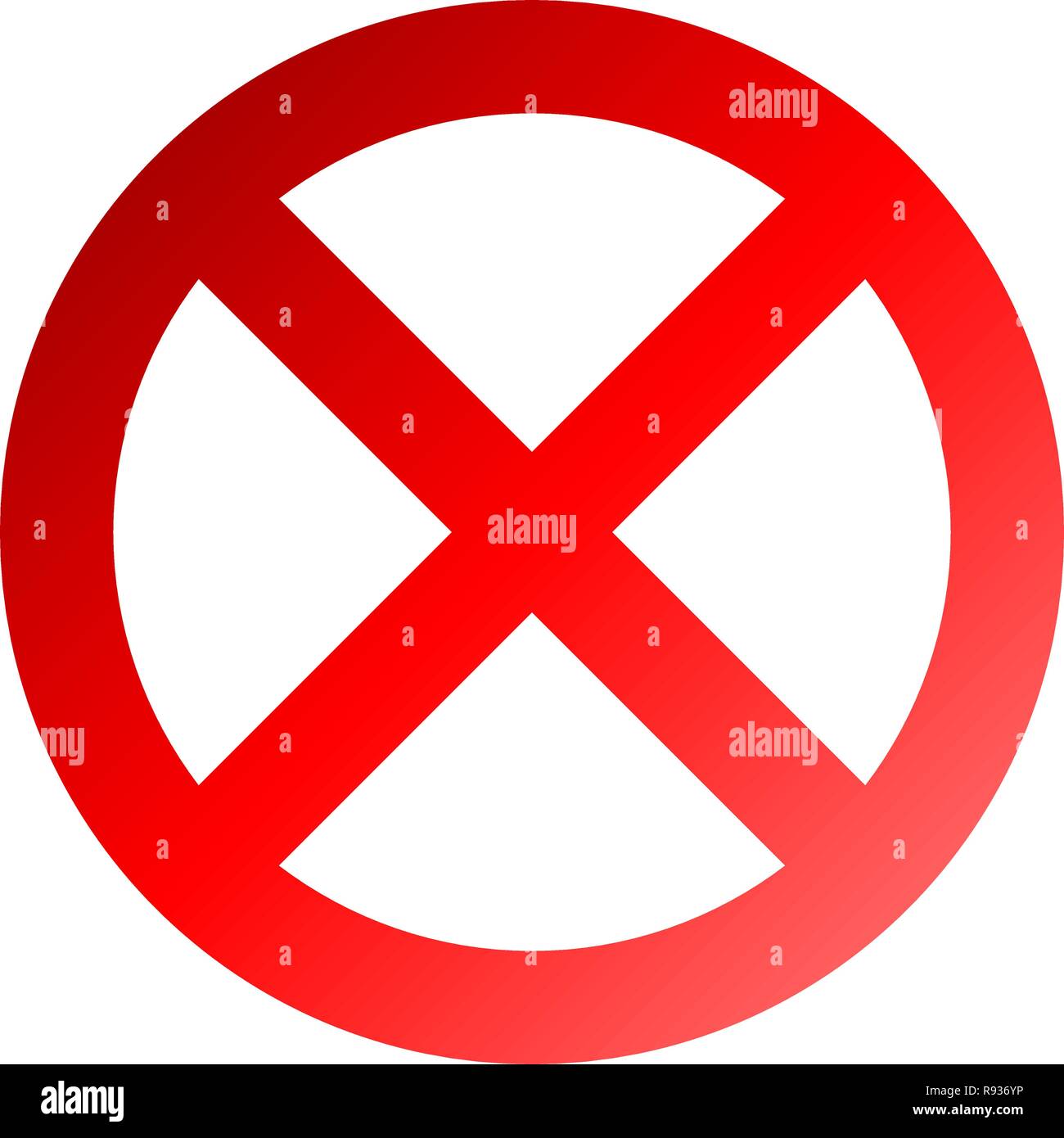 No sign - red thick gradient, isolated - vector illustration Stock ...
