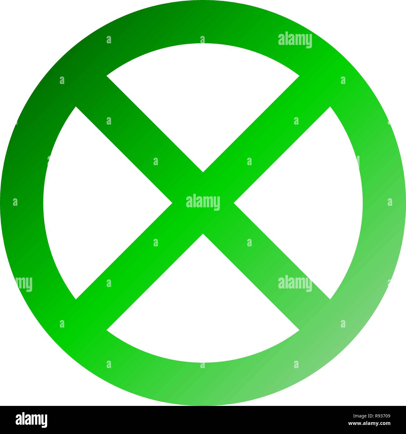 No sign - green thick gradient, isolated - vector illustration Stock ...