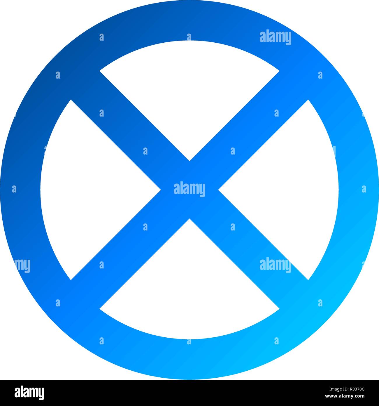 No sign - blue thick gradient, isolated - vector illustration Stock ...