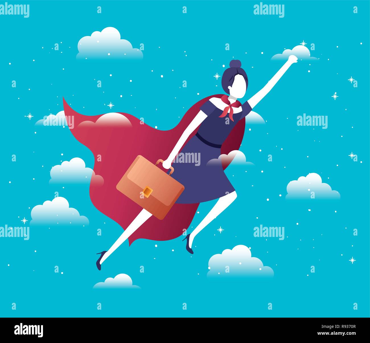 Female superhero flying in Stock Vector Images - Alamy