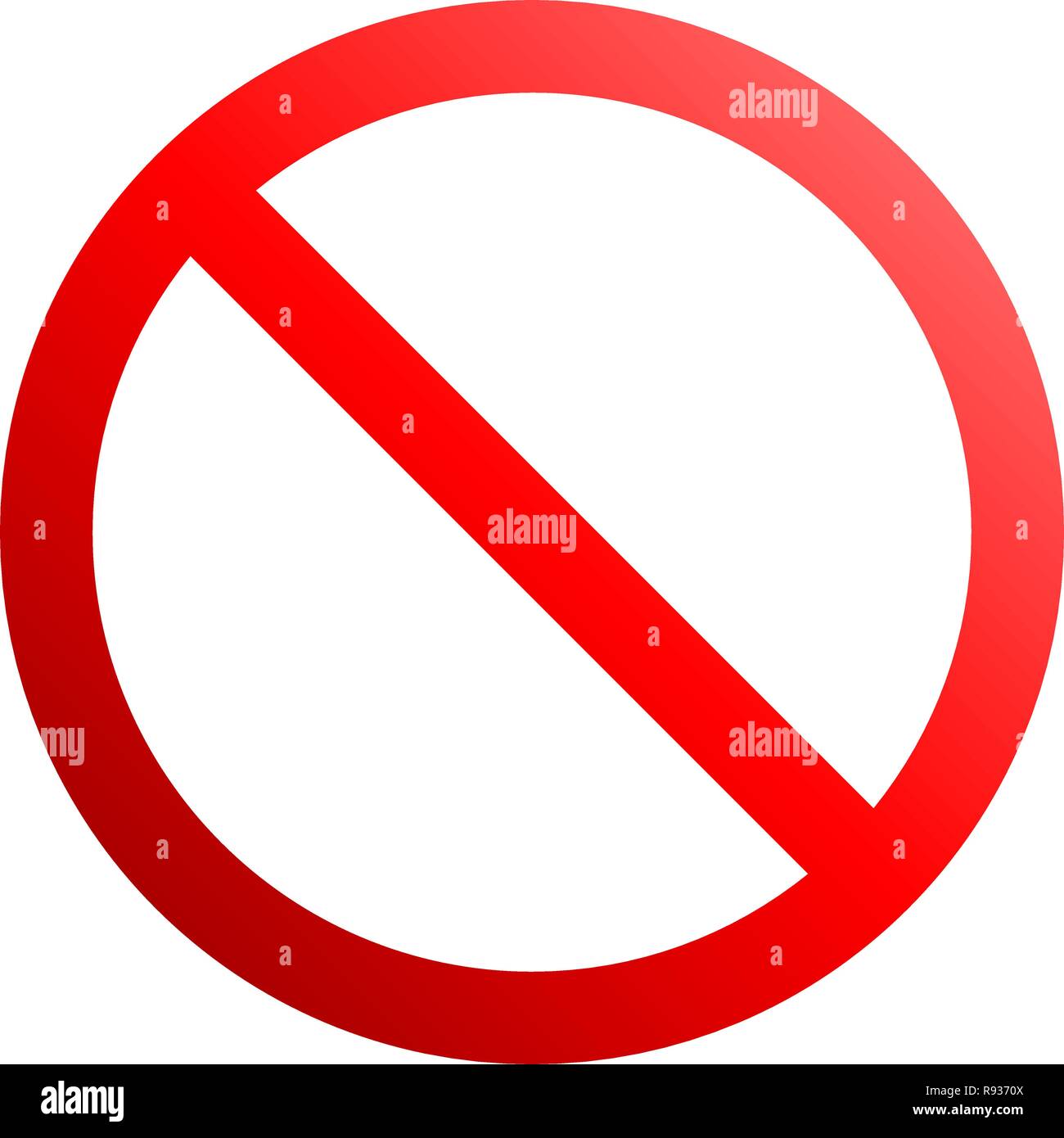 No sign - red thin gradient, isolated - vector illustration Stock ...
