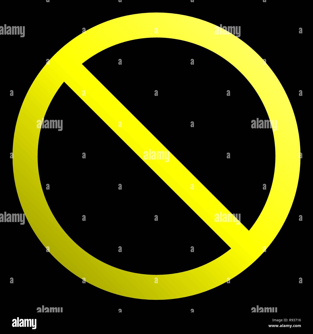 No sign - yellow thin gradient, isolated - vector illustration Stock ...